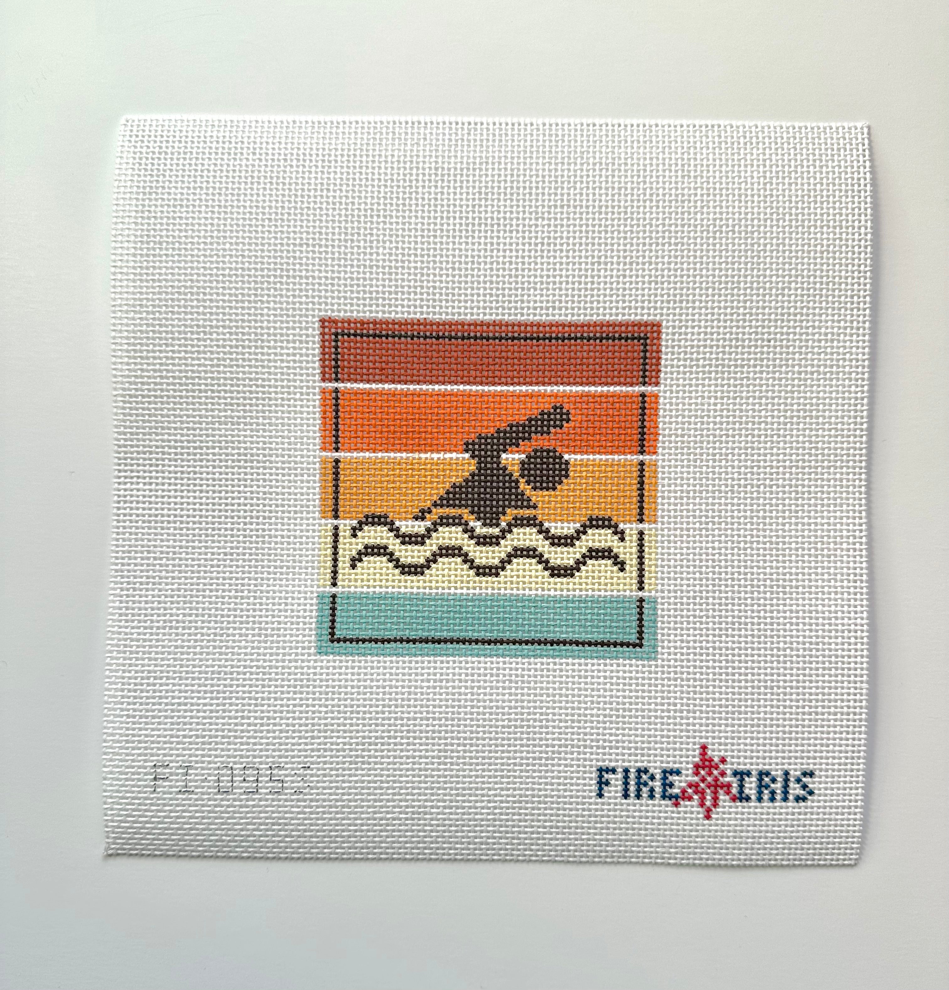 Multi Color Recreation Sign - Swimmer Needlepoint Canvas – Fire And ...
