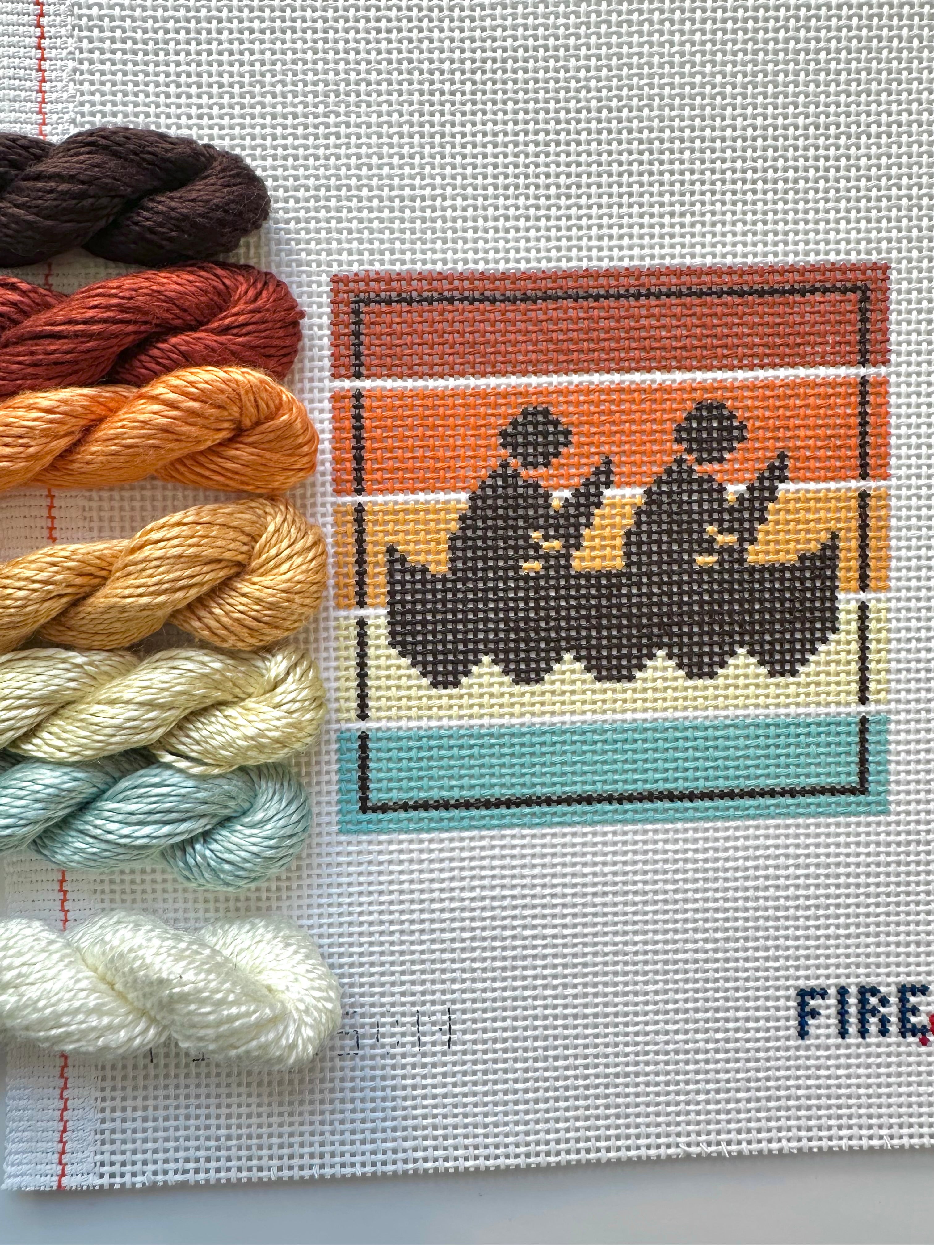 Multi Color Recreation Sign - Canoe Needlepoint Canvas – Fire And Iris ...