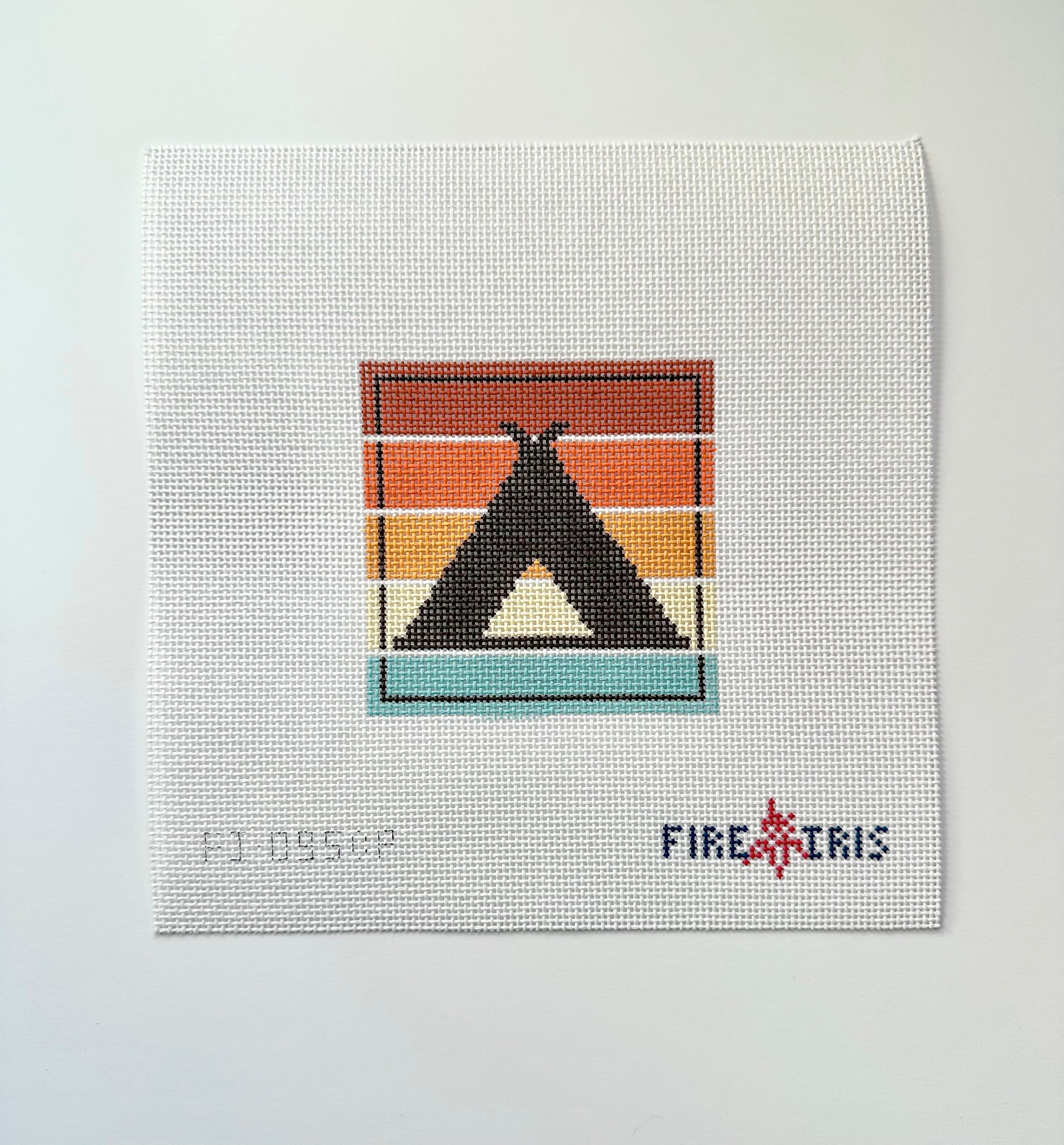 Multi Color Recreation Sign - Camp Needlepoint Canvas – Fire And Iris ...