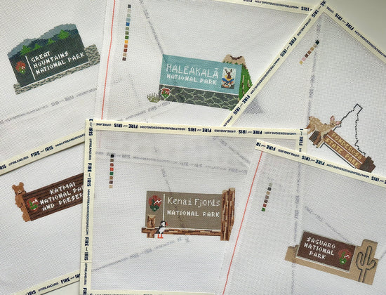 Custom National Park Sign Needlepoint Canvas {Pre-Order} – Fire And ...